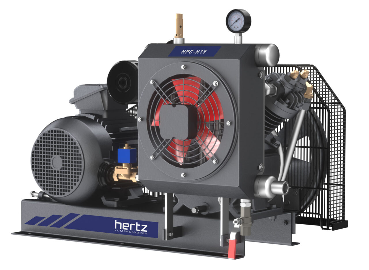 Compresor pistón HERTZ HPC-H Doble etapa de 2,2 kw - 55 kw (40 bar)